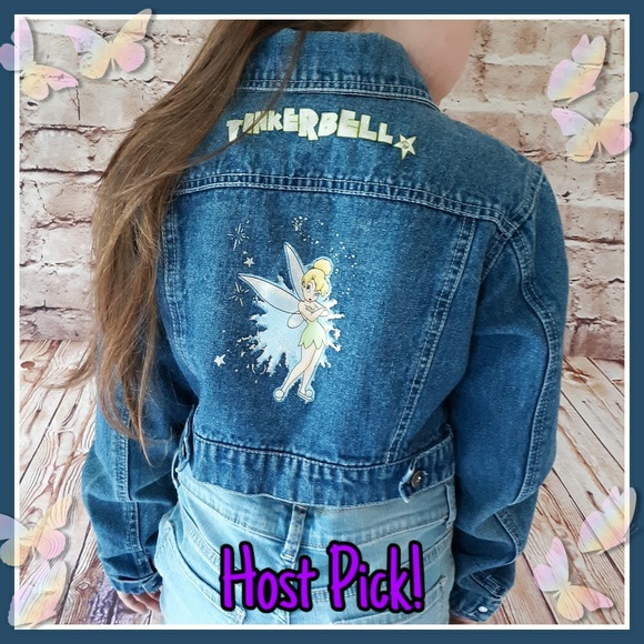 Disney | Jackets & Coats | Hp Disney Tinkerbell Girls Cropped Jean ...